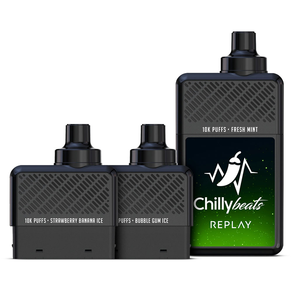 Pod Descartável Chilly Beats Replay 30K puffs Fresh Mint + Strawberry ...